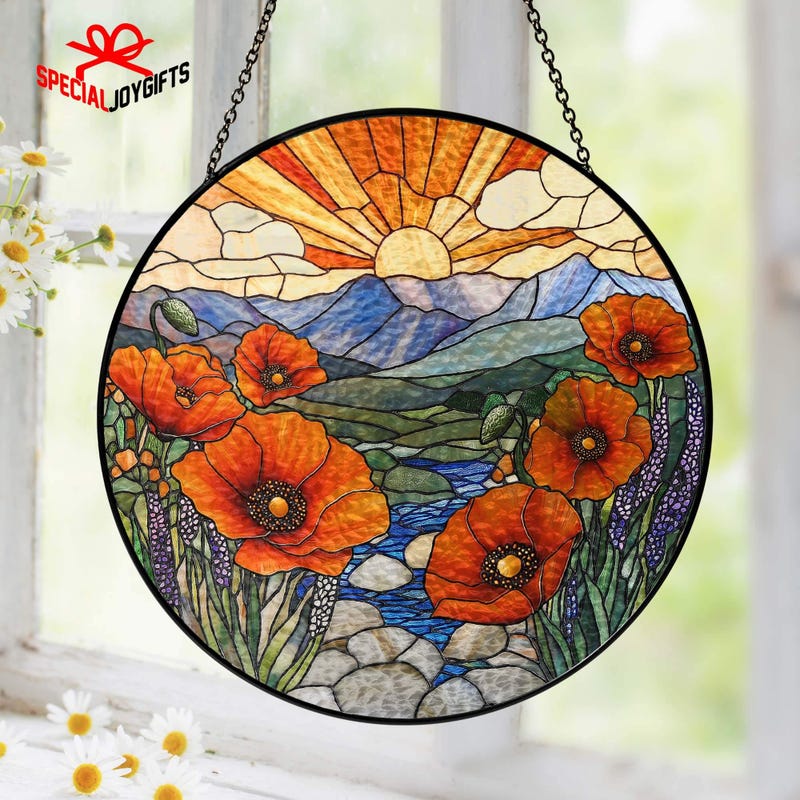 Stained Glass Poppy - Etsy
