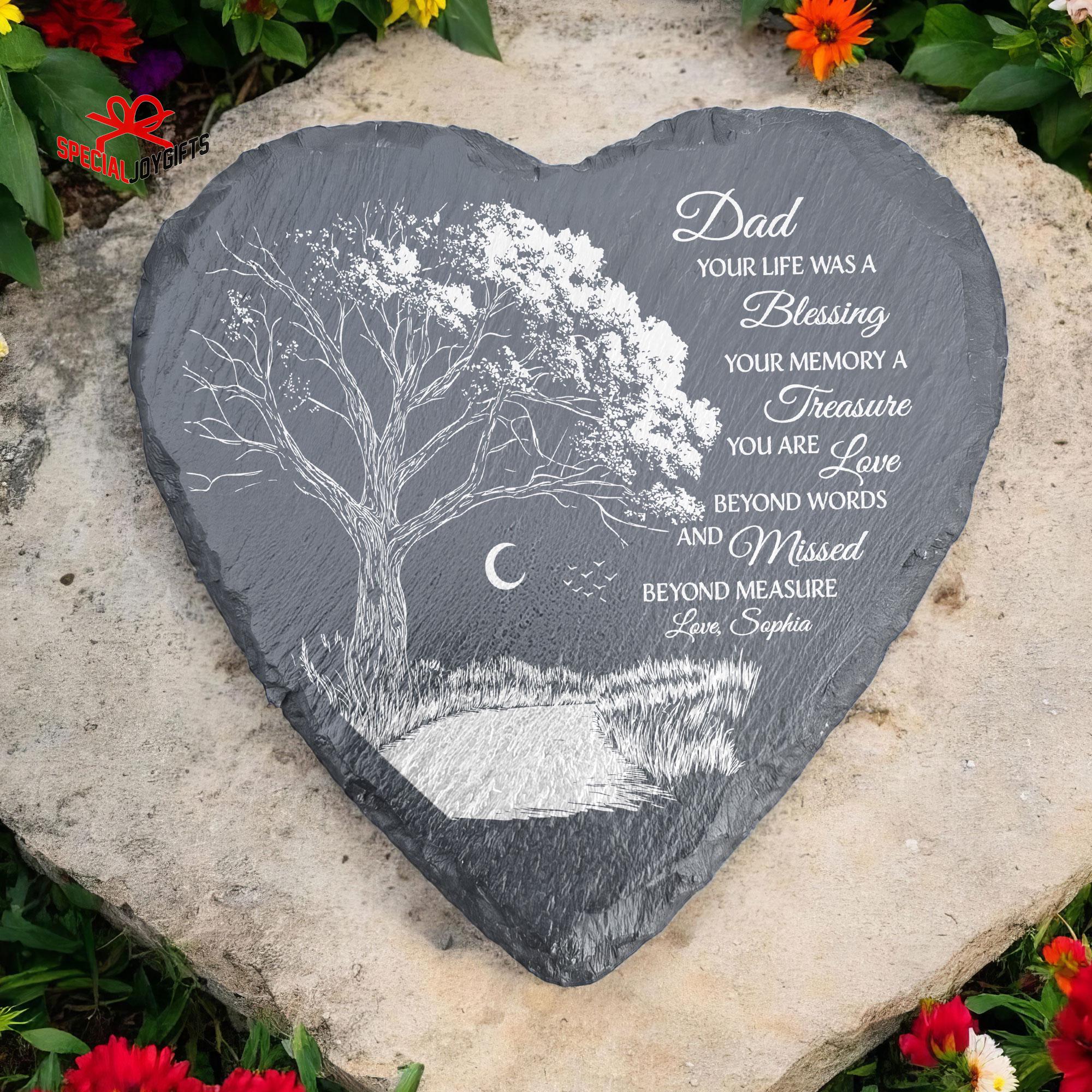 Personalized Dad Memorial Stone, Mom Memorial Garden Stone, Memorial ...