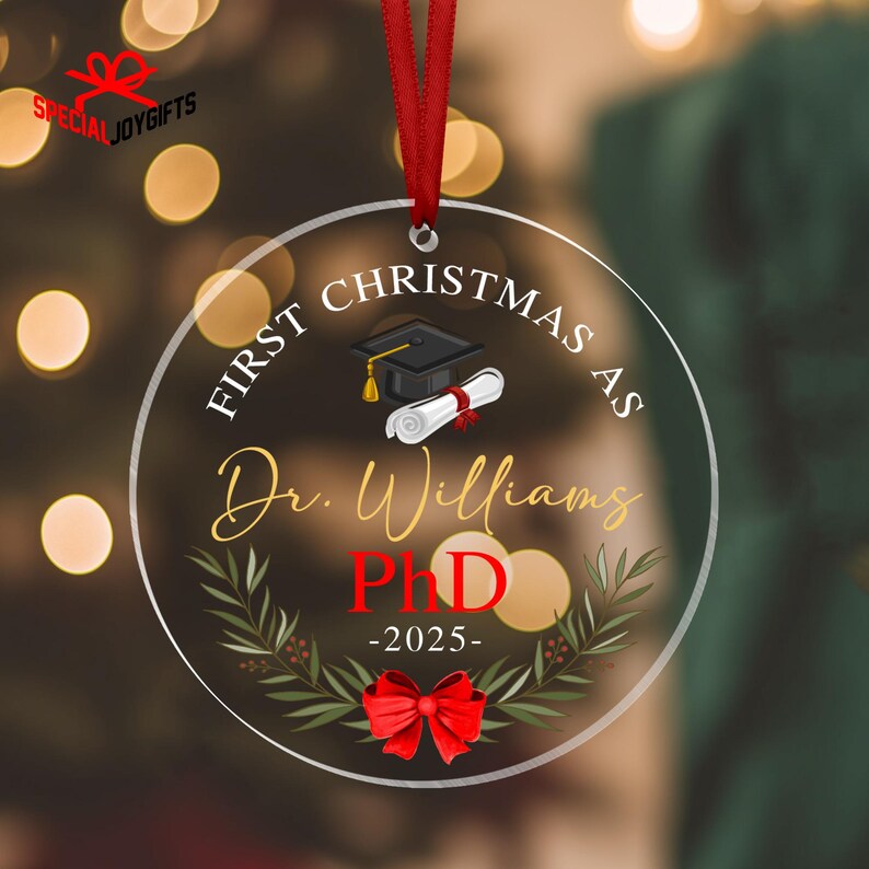 Personalized Phd Christmas Ornament, Custom Phd Graduation Gift, New ...