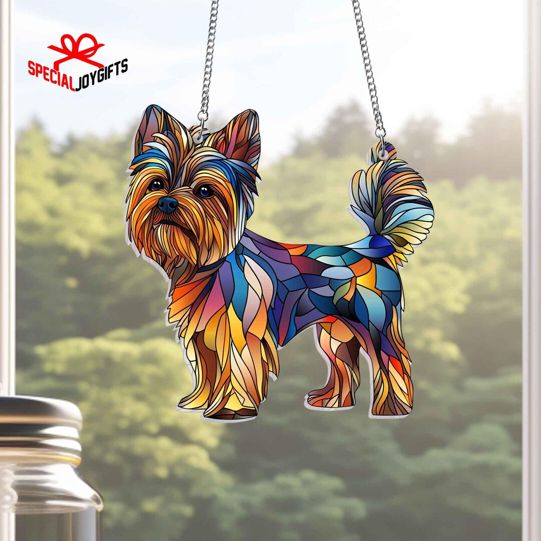 Yorkshire Terrier Acrylic Suncatcher Hanging, Yorkie Ornament, Yorkie ...