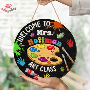 Personalized Art Teacher Door Sign, Teacher Door Sign,art Teacher Name ...