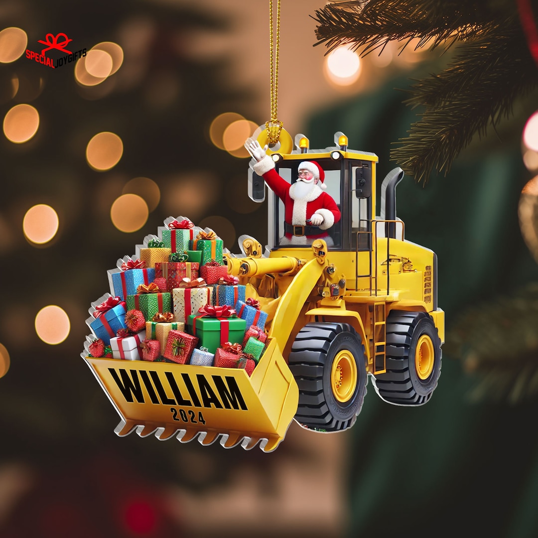 Personalized Front Loader 2D Flat Printed Acrylic Ornament Not 3D ...