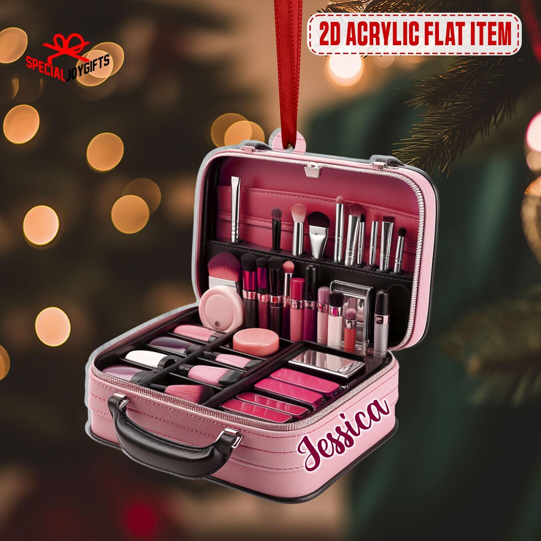 Personalized Makeup Bag Ornament 2D Flat Acrylic Not 3D, Makeup Lover ...