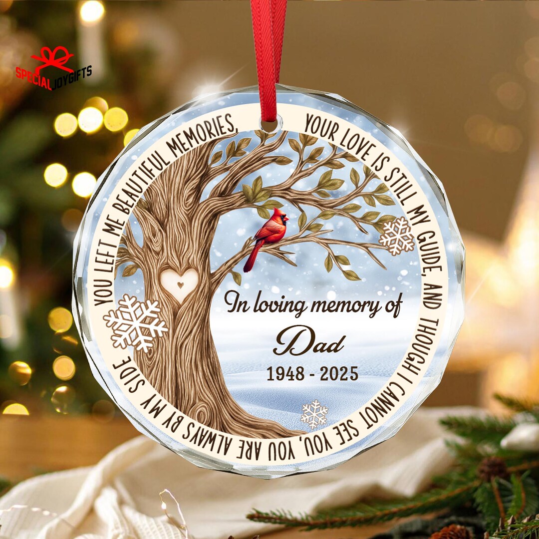 Custom Memorial Ornament Bauble, Dad Mom Memorial Christmas Ornament ...