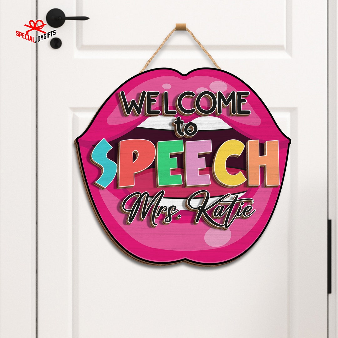 Speech Therapy Door Sign, Speech Therapist Door Sign, Slp Room Decor ...