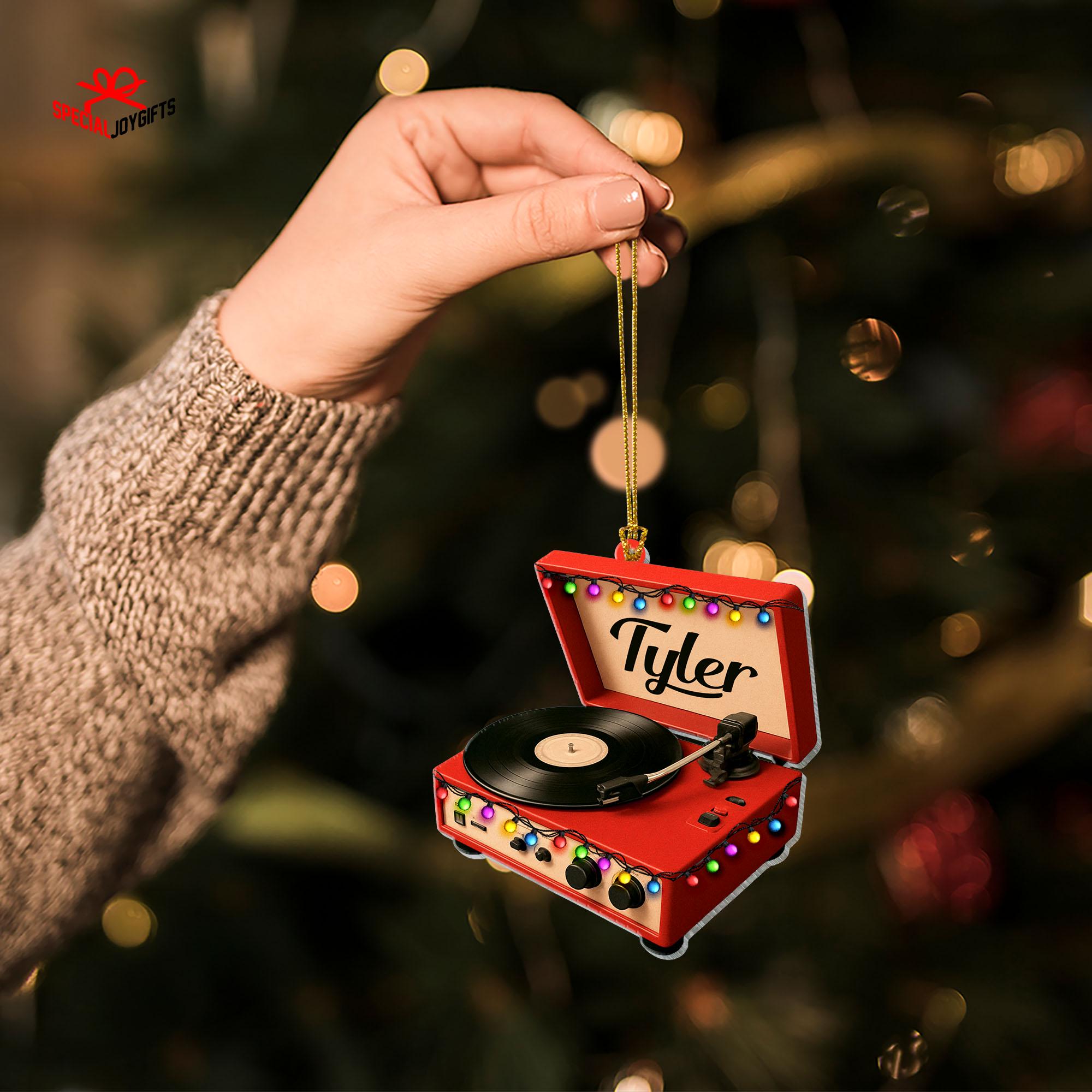 Personalized Record Player Ornament, Custom Name Turntable Christmas ...