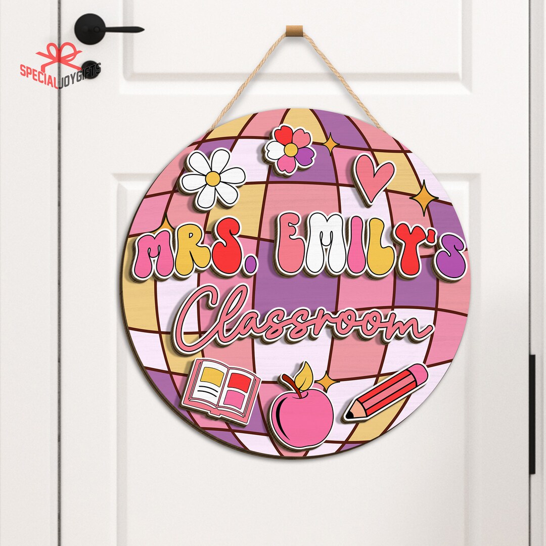 Personalized Teacher Door Sign, Back to School Gift, Custom 3D Teacher ...