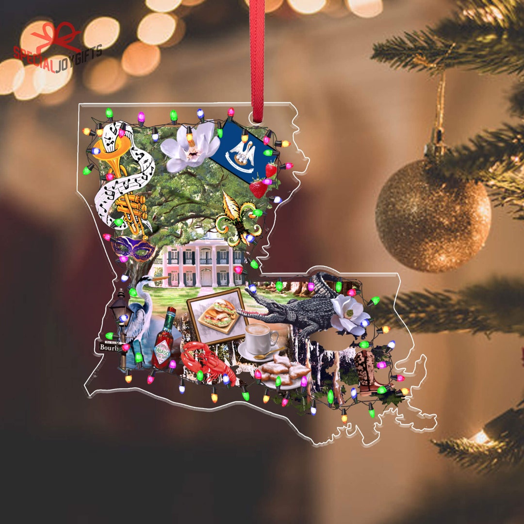 Louisiana State Acrylic Ornament, Louisiana Ornament, Louisiana is Home ...