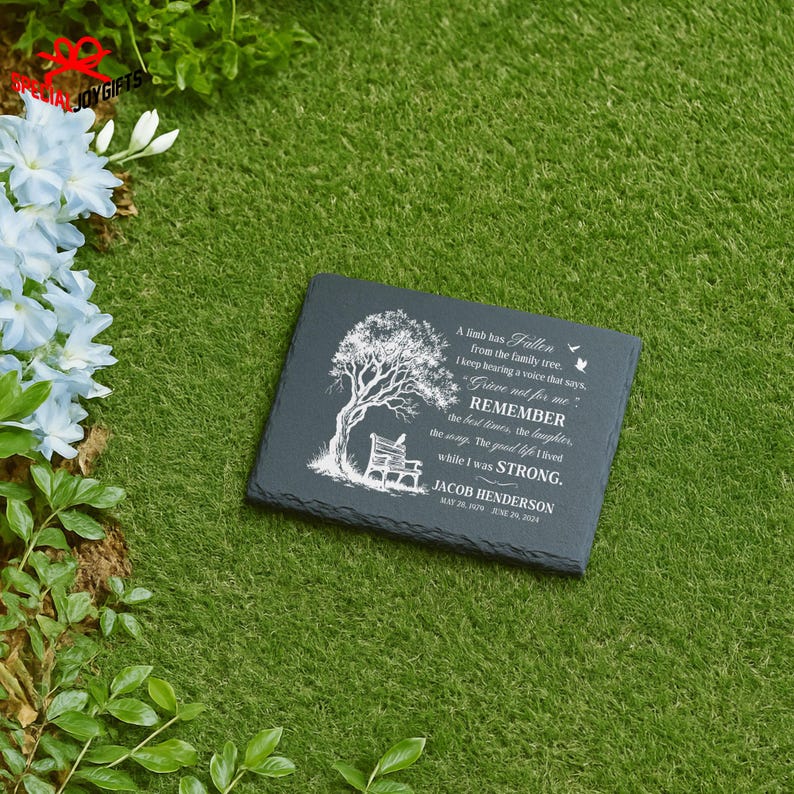 Personalized Memorial Garden Stone,custom Slate Remembrance Stone With ...