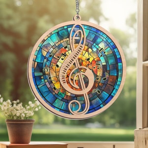 Music Teacher Suncatcher Ornament, Music Lover Gift, Treble Clef ...
