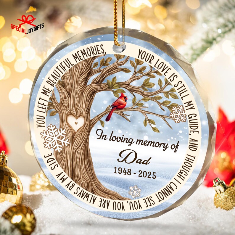 Custom Memorial Ornament Bauble, Dad Mom Memorial Christmas Ornament ...