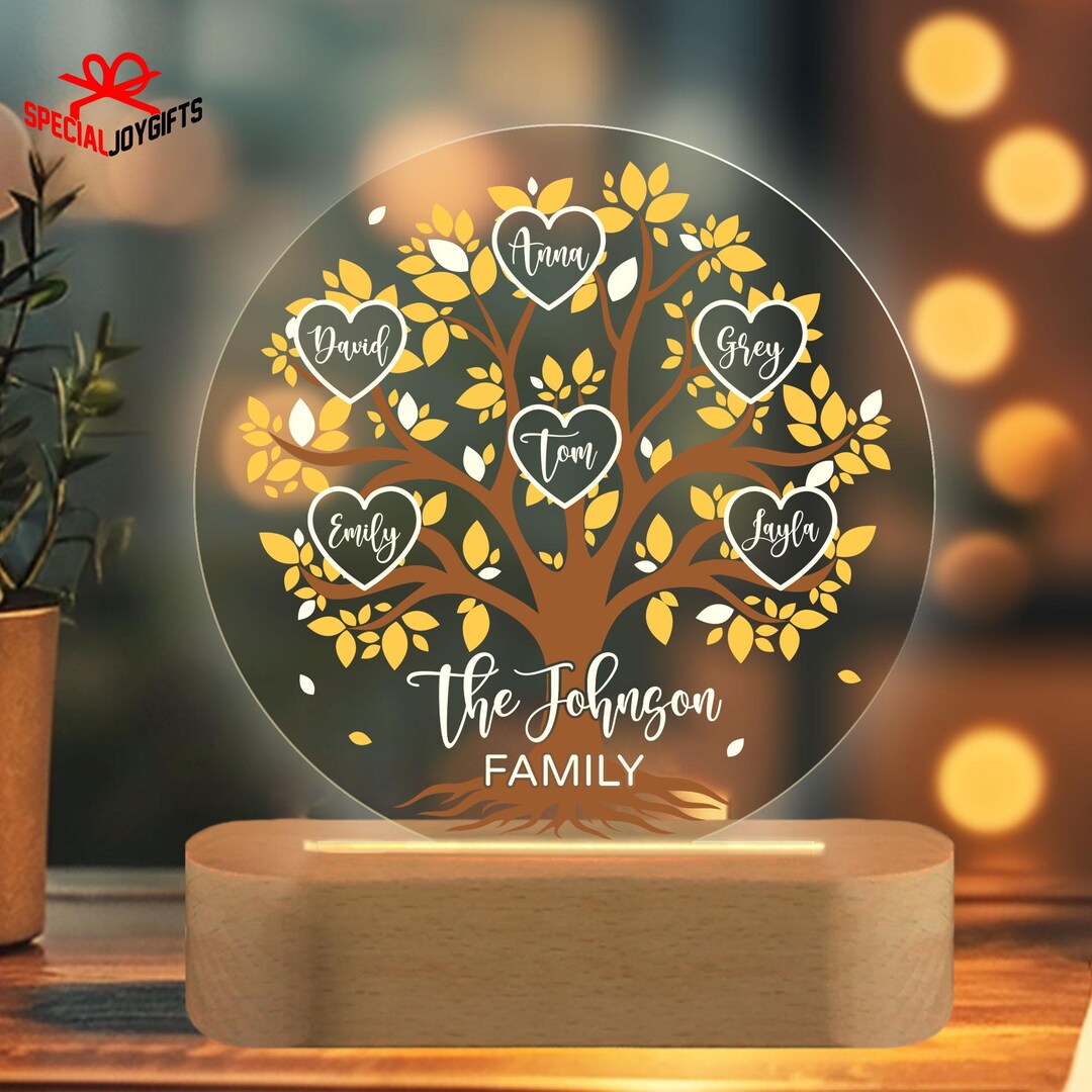 Personalized Family Tree of Life Night Light, Zodiac Lamp, Family Gift ...