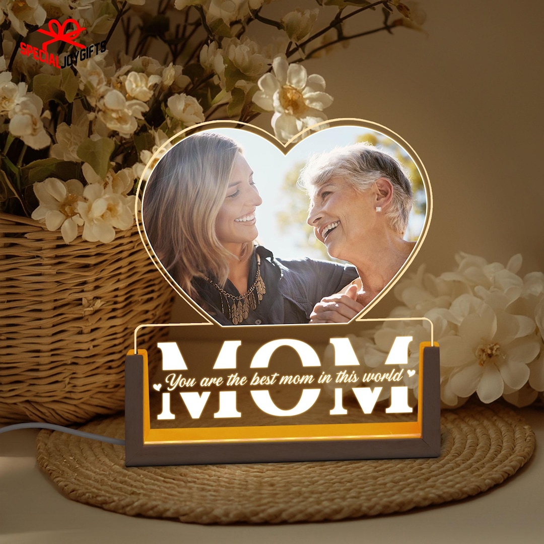Personalized Photo Night Light, Mom Gift From Daughter, Mother Gifts ...