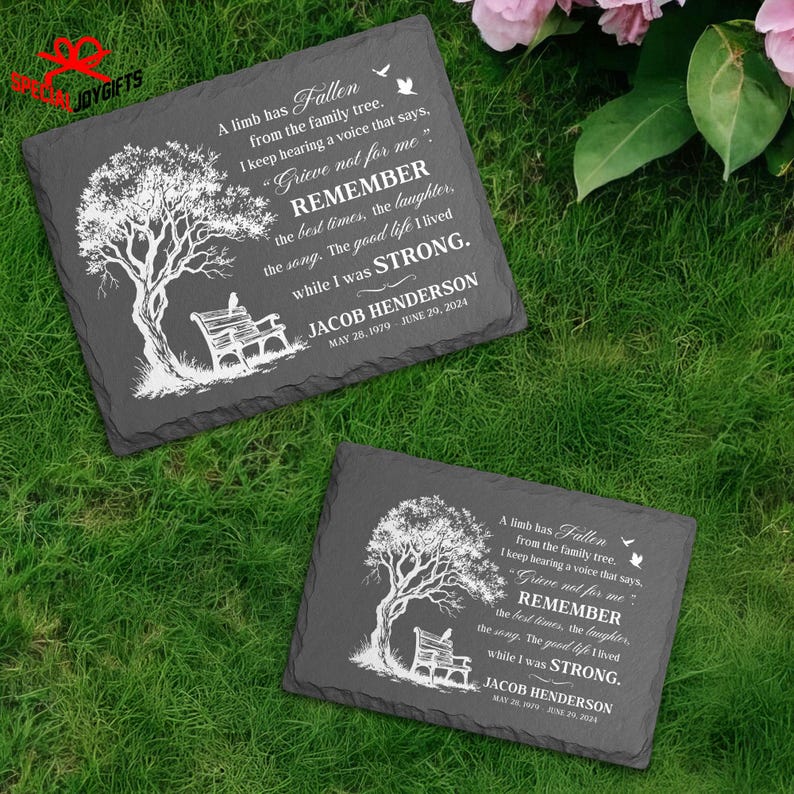Personalized Memorial Garden Stone,custom Slate Remembrance Stone With ...
