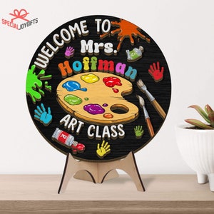 Personalized Art Teacher Door Sign, Teacher Door Sign,art Teacher Name ...