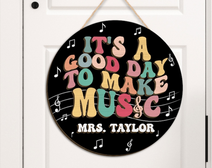 Music Teacher Sign, Music Classroom Door Hanger, Teacher Door Hanger ...