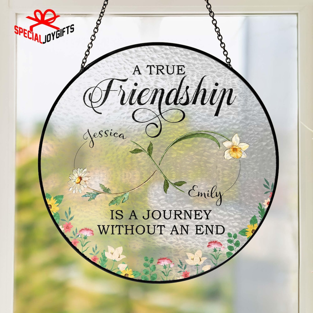 True Friendship Stained Glass Suncatcher, Best Friend Gift, Birth ...
