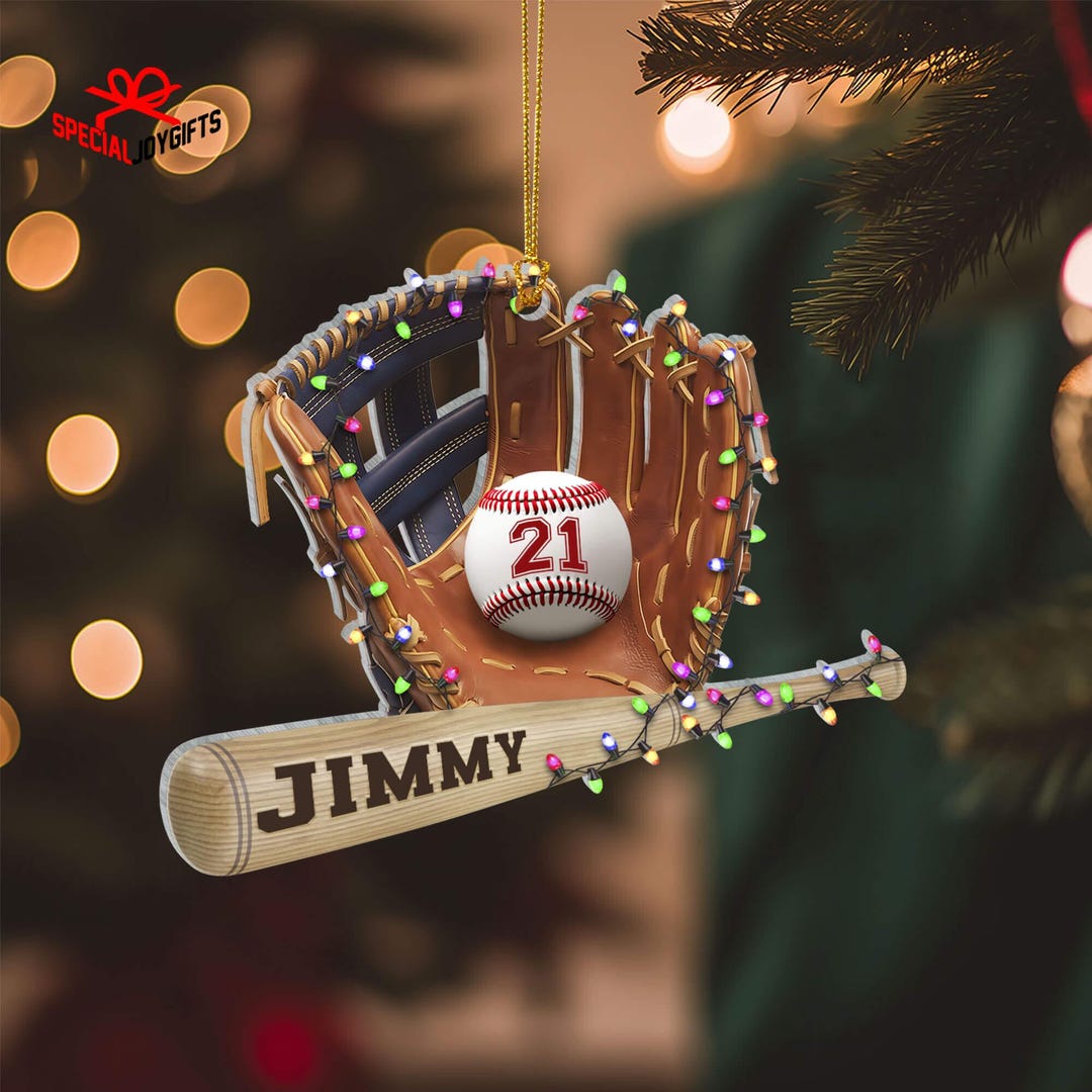 Personalized Baseball Christmas 2D Flat Acrylic Ornament Not 3D ...