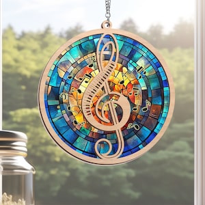 Music Teacher Suncatcher Ornament, Music Lover Gift, Treble Clef ...
