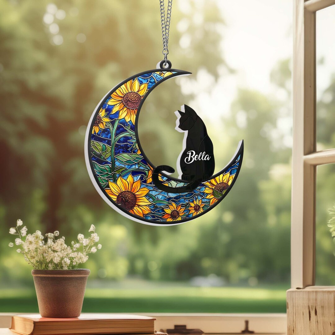 Personalized Cats Memorial Acrylic Hanging Sign, Loss of Pet Sympathy ...