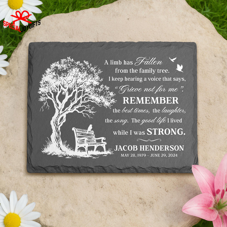 Personalized Memorial Garden Stone,custom Slate Remembrance Stone With ...