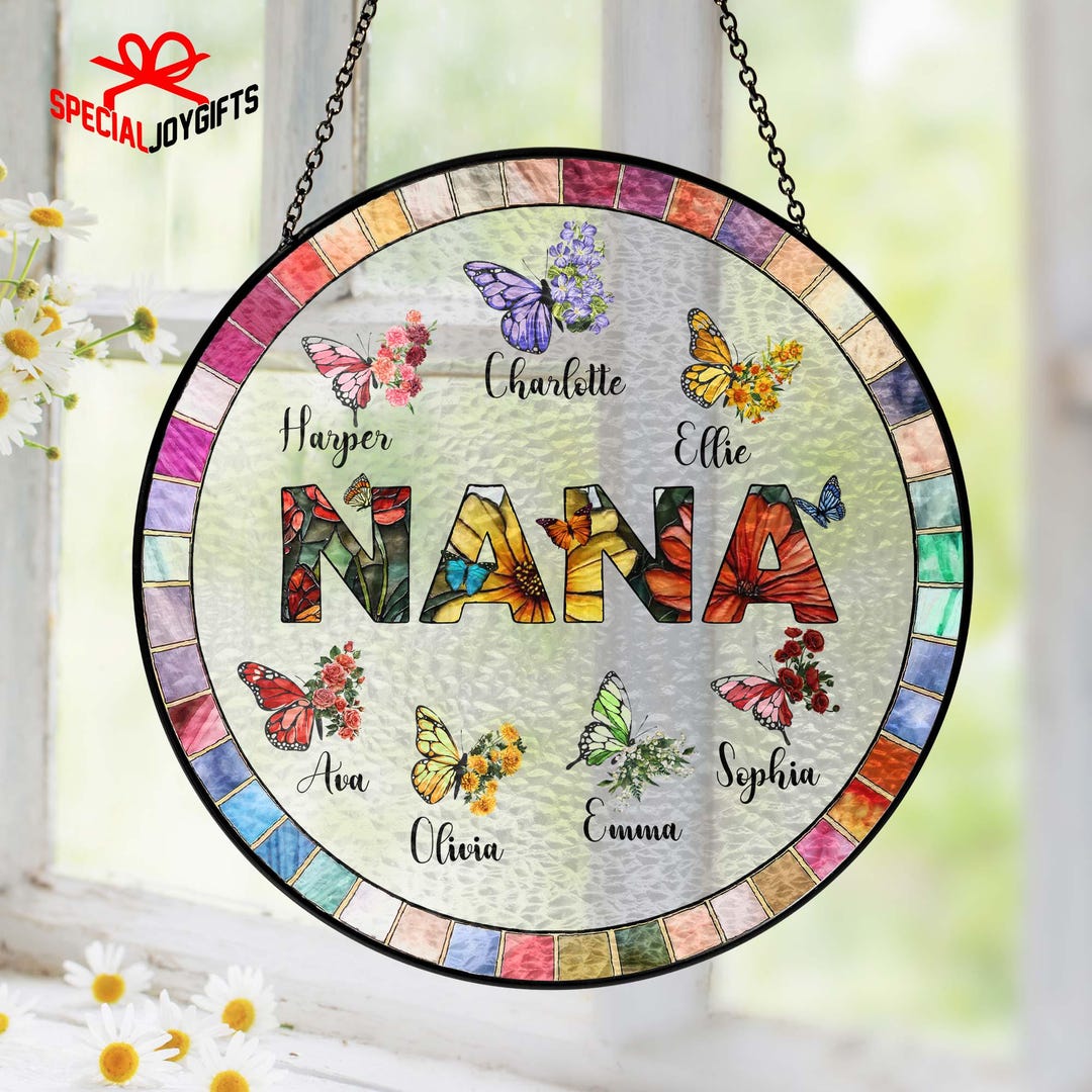 Personalized Nana Glass Suncatcher, Mother's Day Gift for Grandma ...