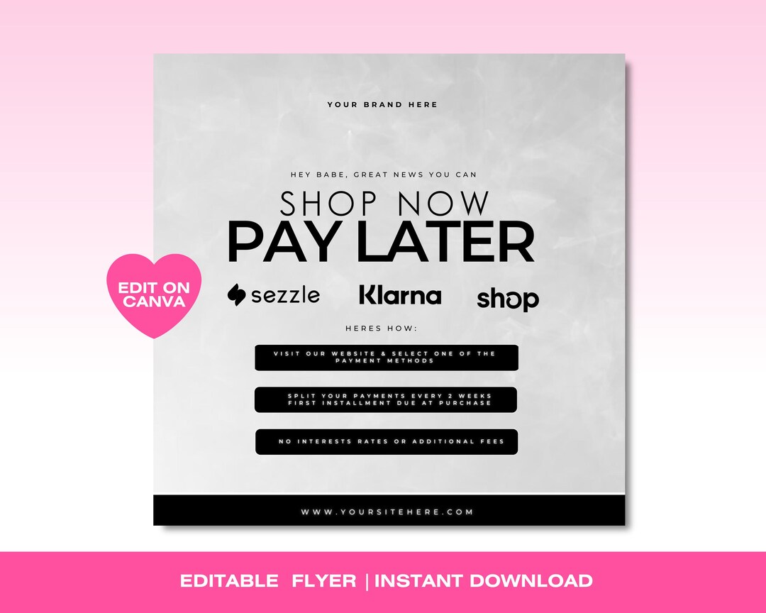 Shop Pay Flyer, Canva Templates, Shop Pay Payment Post, Social Media ...