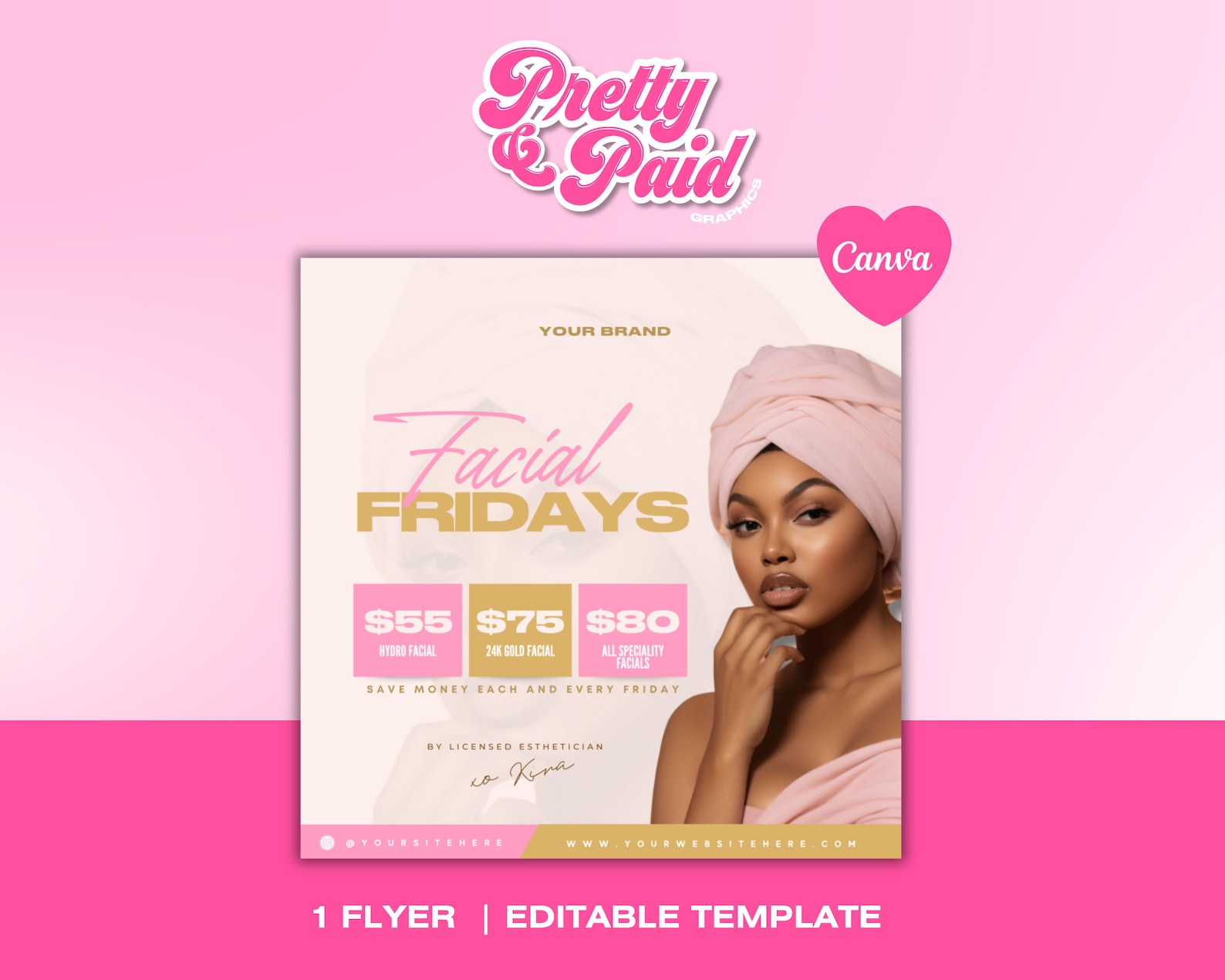 Facials Flyer, Facial Fridays Flyer, DIY Facial Flyer, Esthetician ...