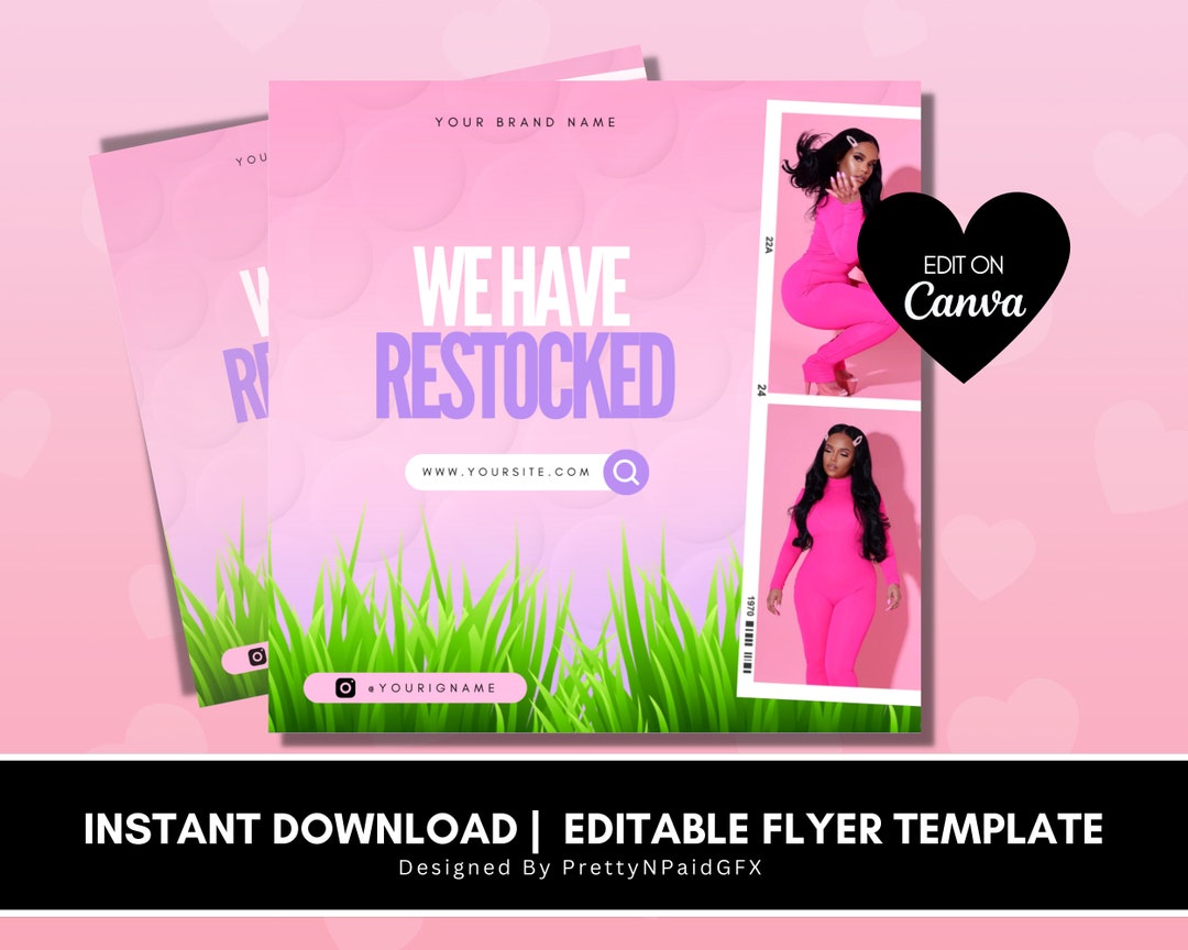 Restock Flyer, Restock Template, We Have Restocked Flyer, DIY Flyer ...