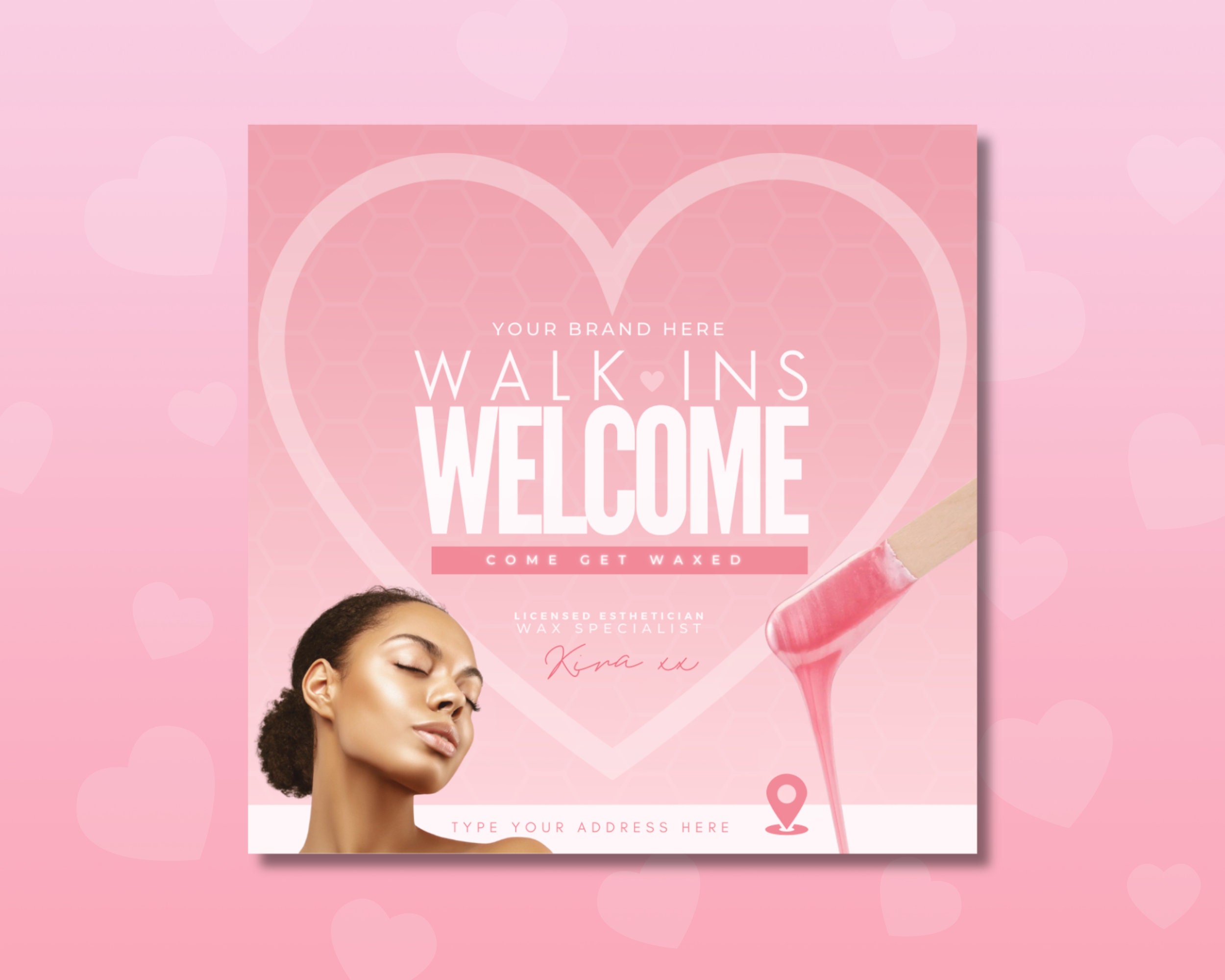 Walk-ins Welcome Flyer, Walk-ins Template, Wax Special Flyer, DIY Walk ...
