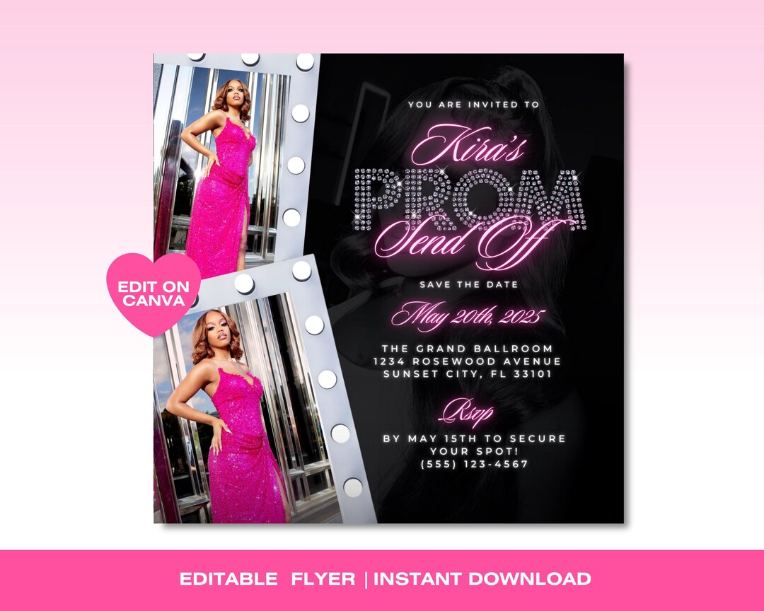 Prom Send off Flyer, Prom Invitation, Prom Sale Flyer, Prom Flyer, Prom ...