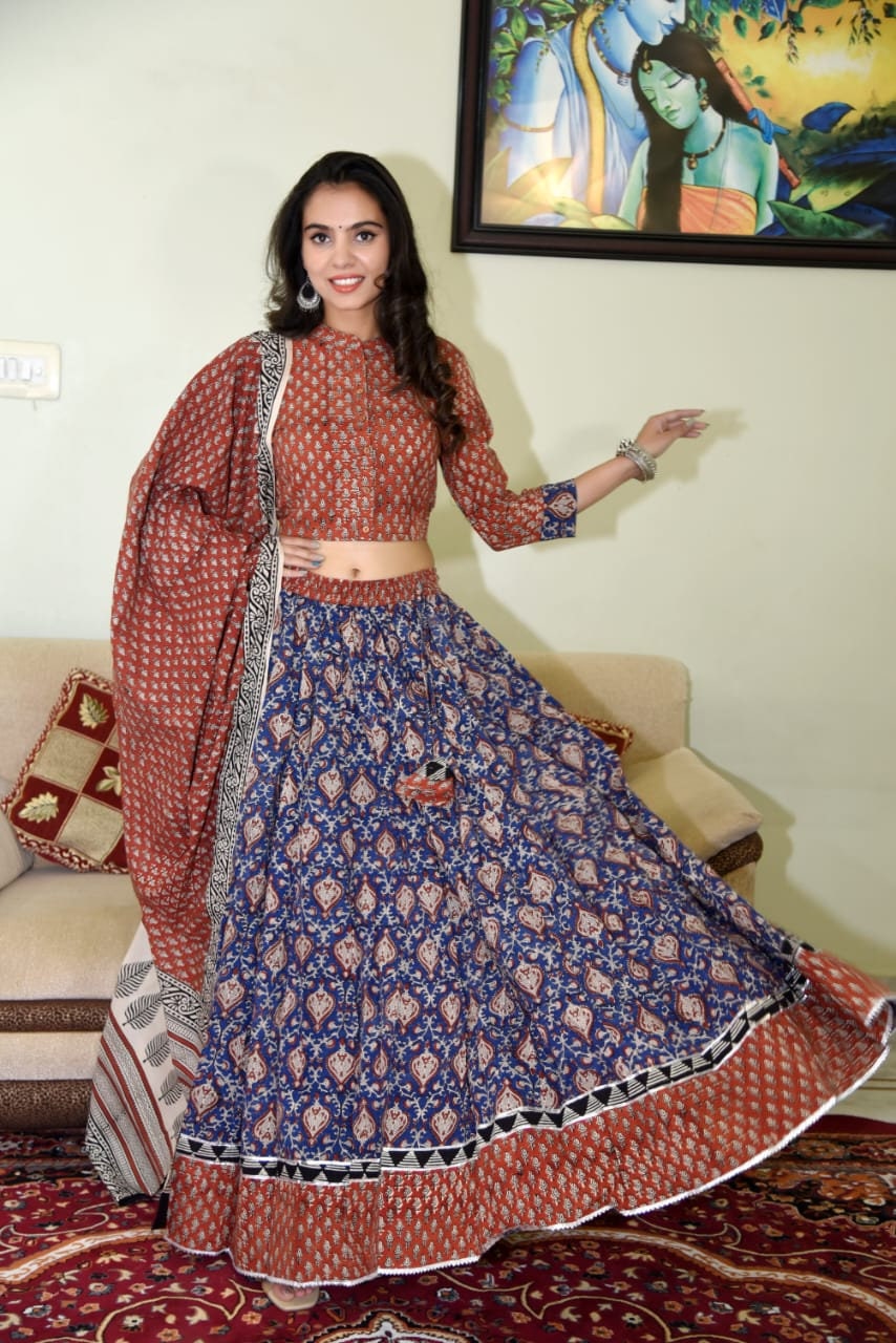 Navratri Chaniya Choli for Garba Night Dress Cotton Top and Skirt for ...