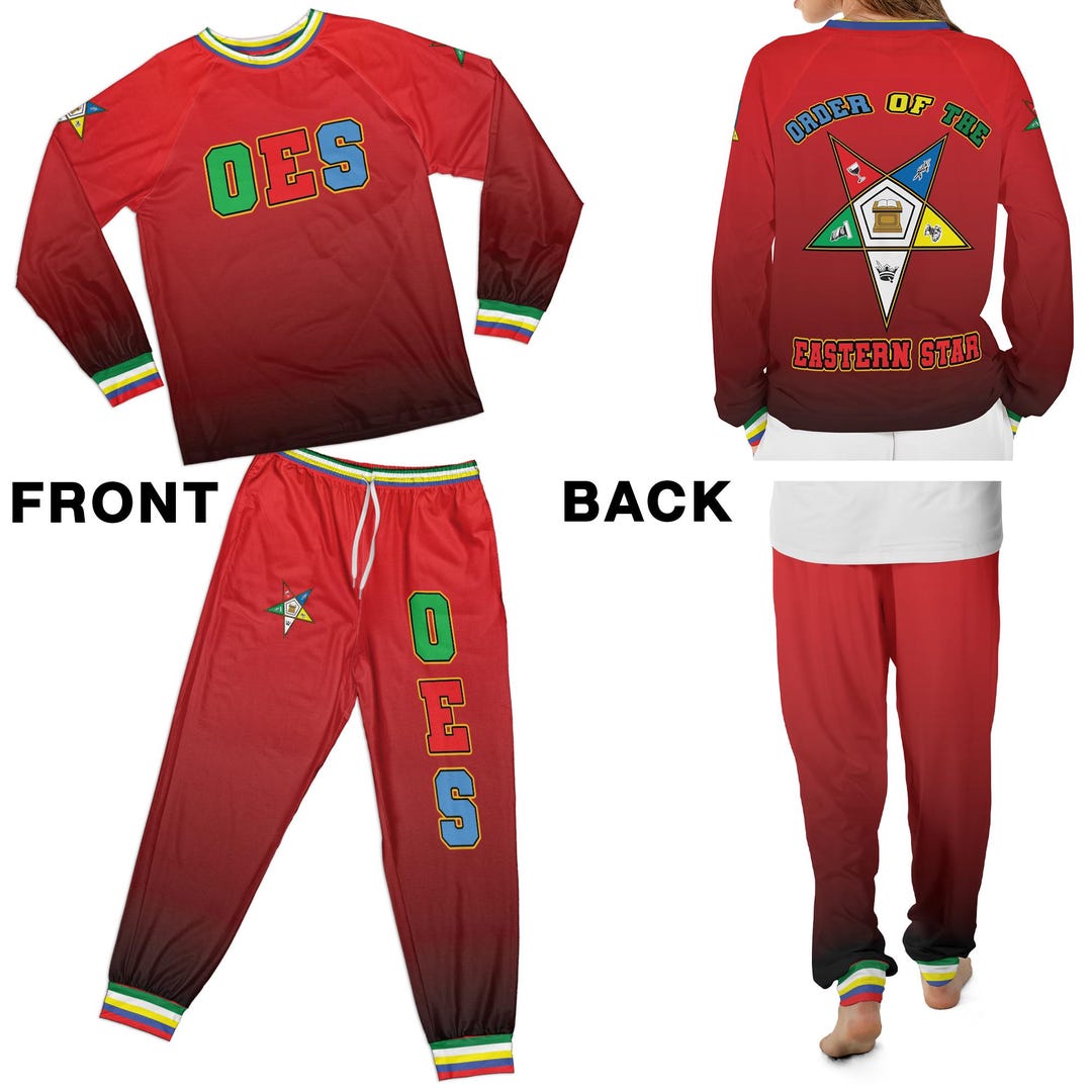 Order of the Eastern Star Pentagon up OES Sisters Gradient Color Raglan ...