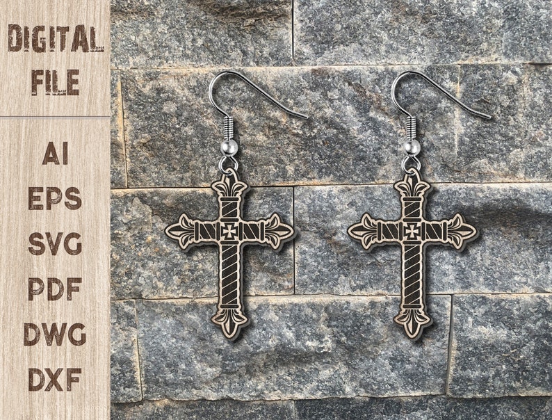 Cross Earring SVG Bundle, Cross Earring Templates, Cross Svg File ...