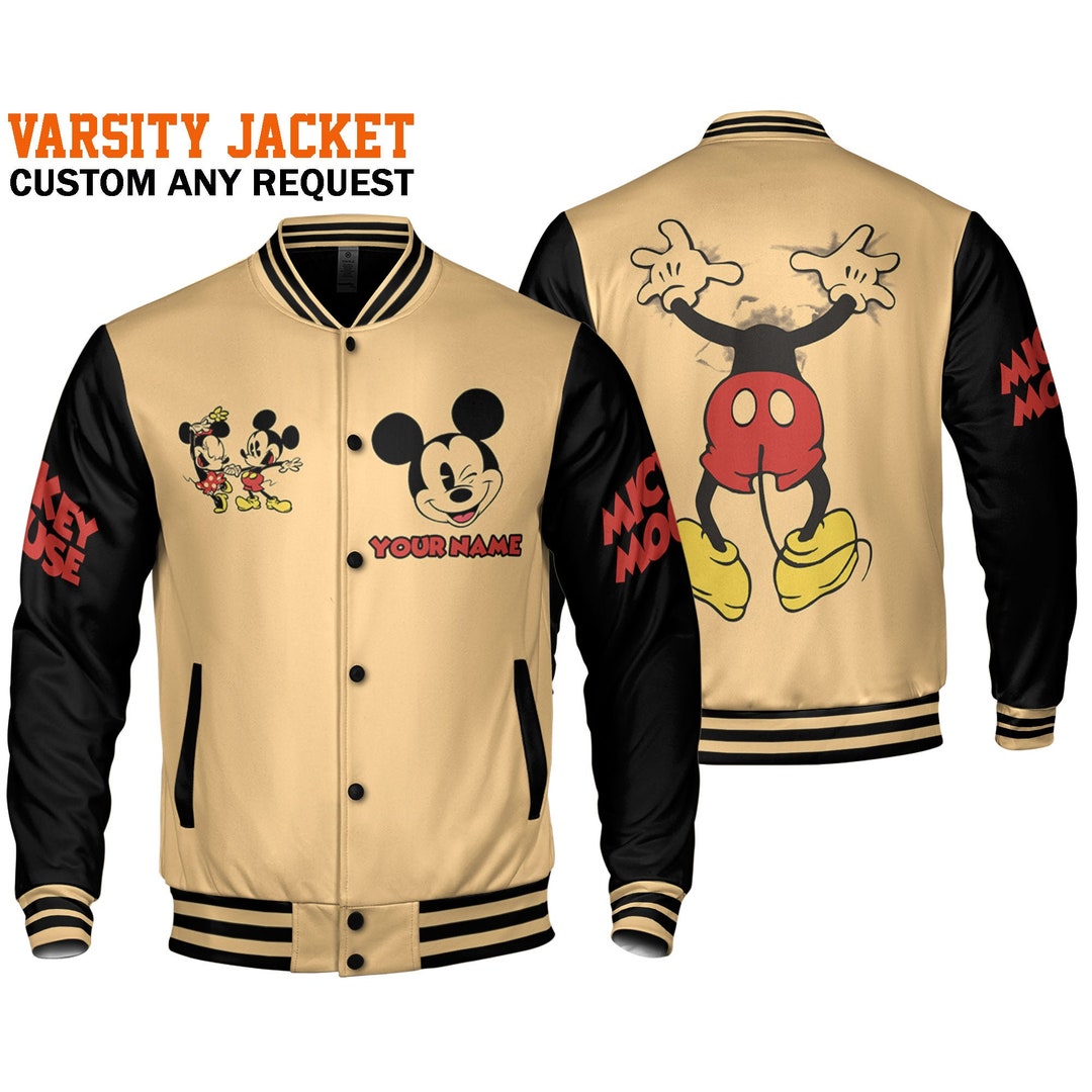 Personalize Disney Mickey Classic Stranded Varsity Jacket - Etsy