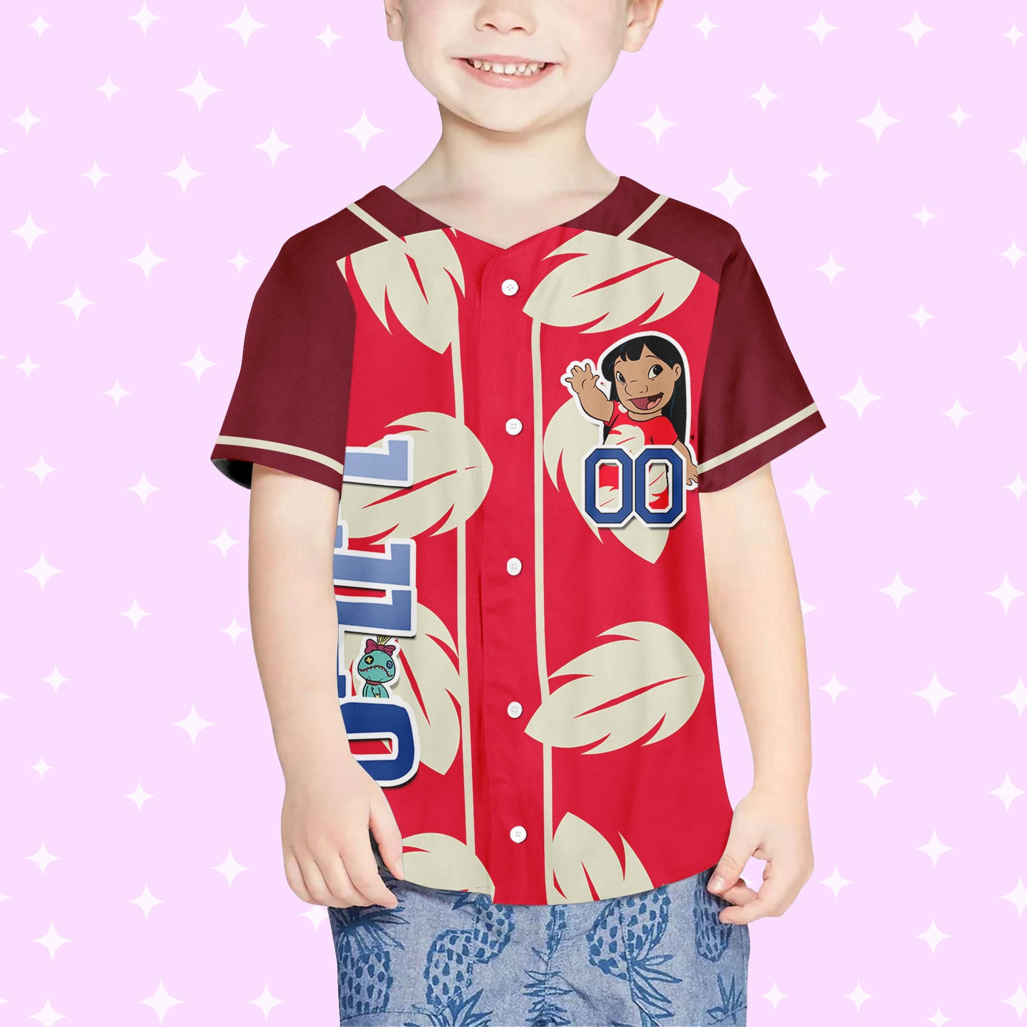 Custom Lilo and Stitch Lilo Red Jersey, Custom Disney Jersey sold by ...