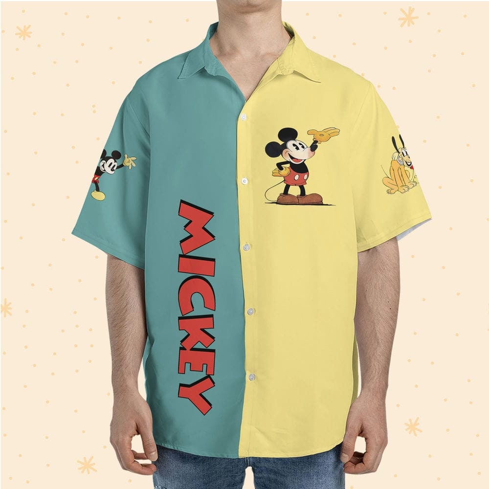 Personalize Vintage Disney Mickey Mouse Society Dog Show Hawaiian Shirt ...
