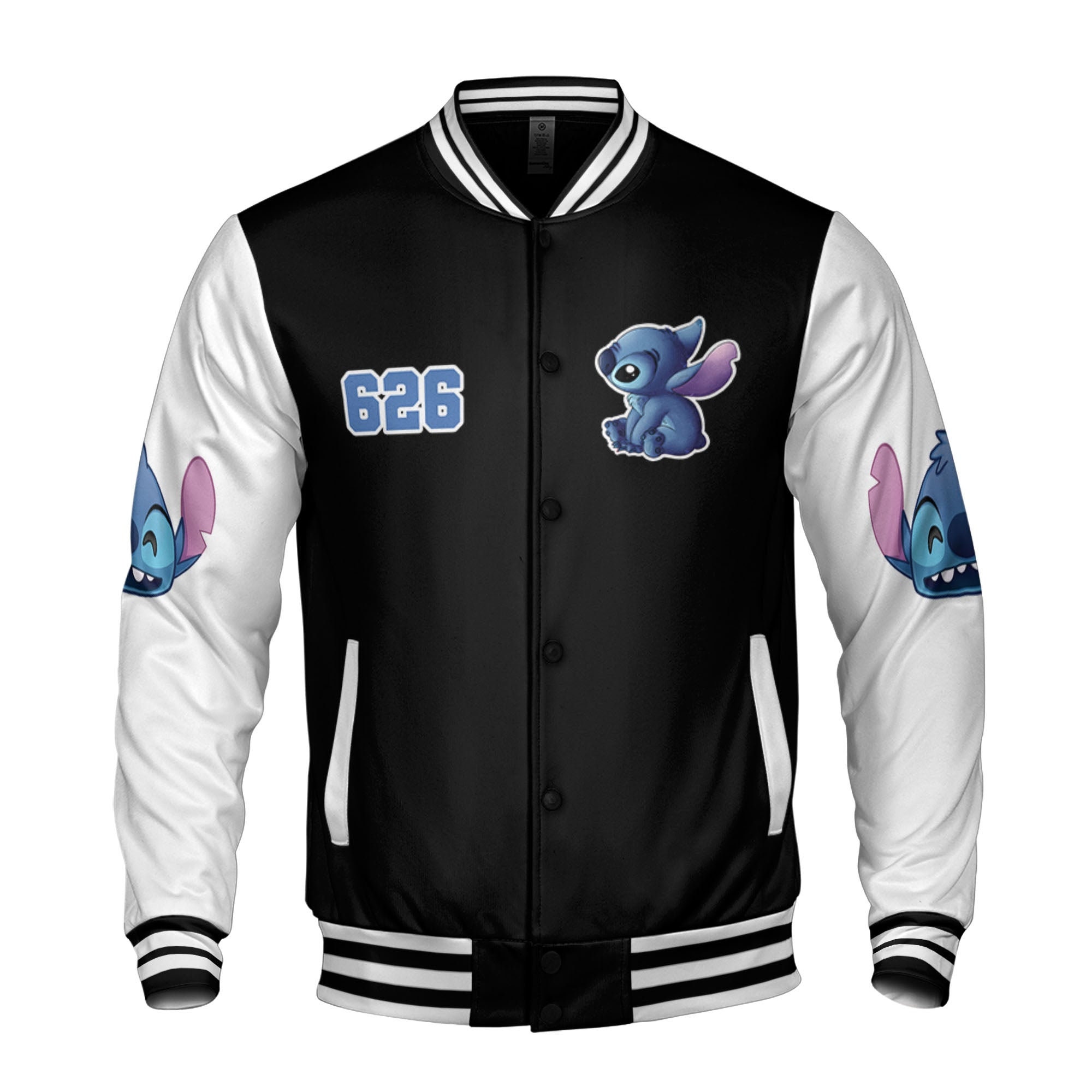 Personalized Stitch Yoga Black Disney Baseball Jacket sold by Stoat ...