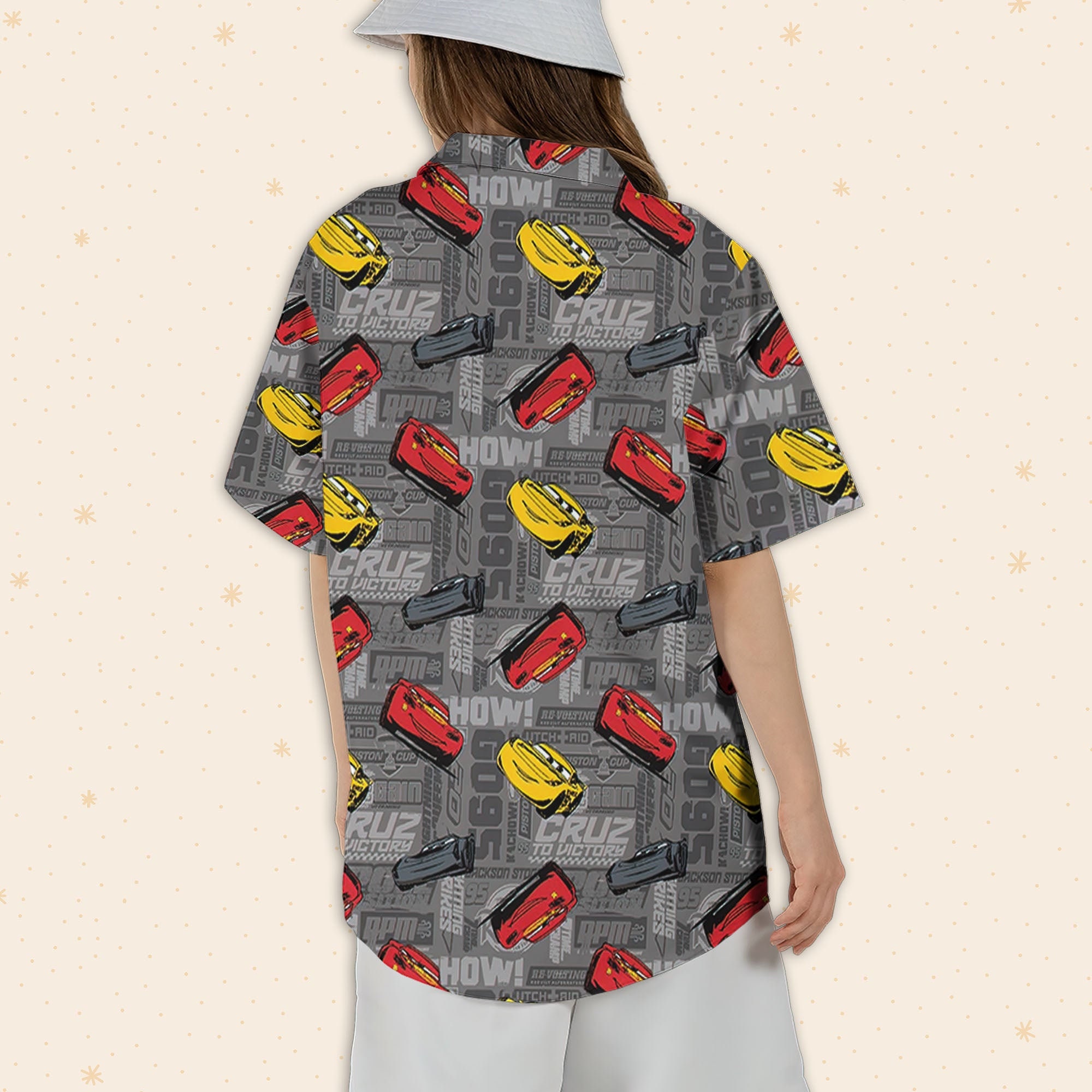 Disney Pixar Cars Multicolor Car Toss Fabric Texture Hawaiian sold by ...