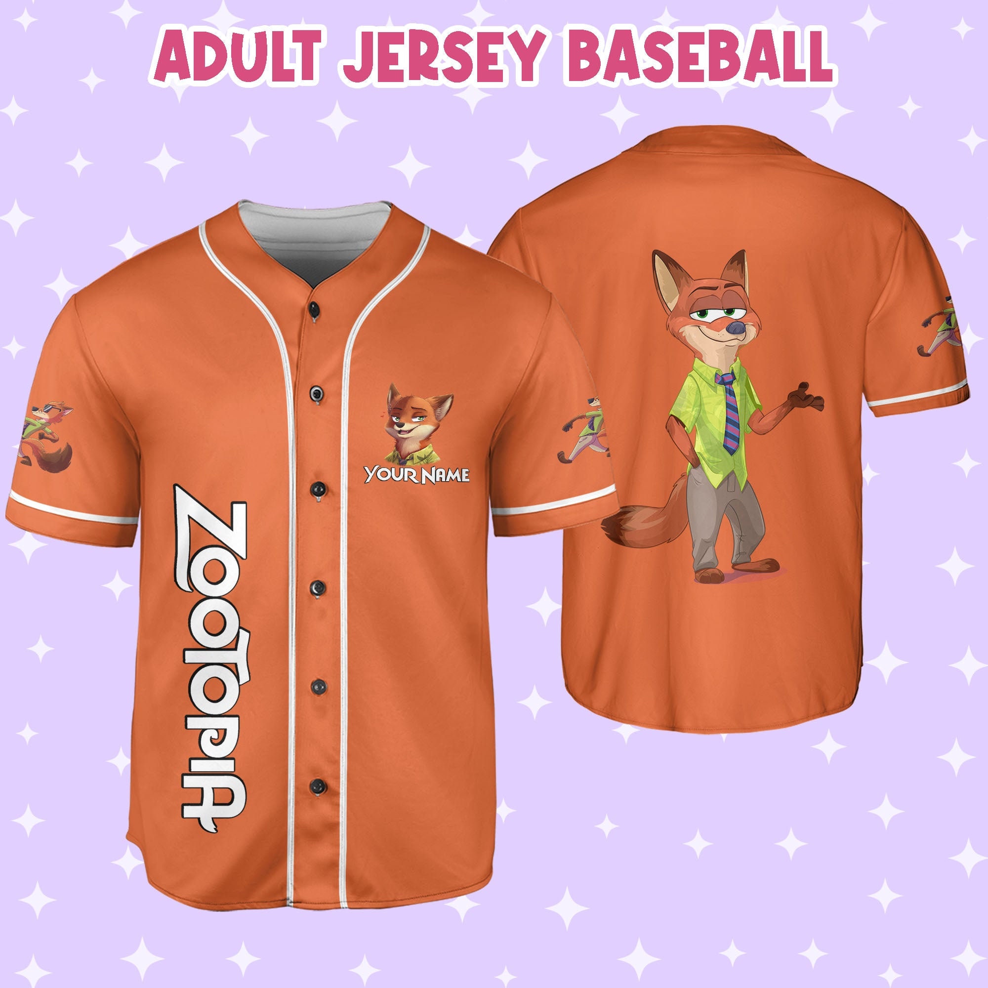 Personalized Disney Zootopia Nick Wilde Baseball Jersey sold by Tawny ...