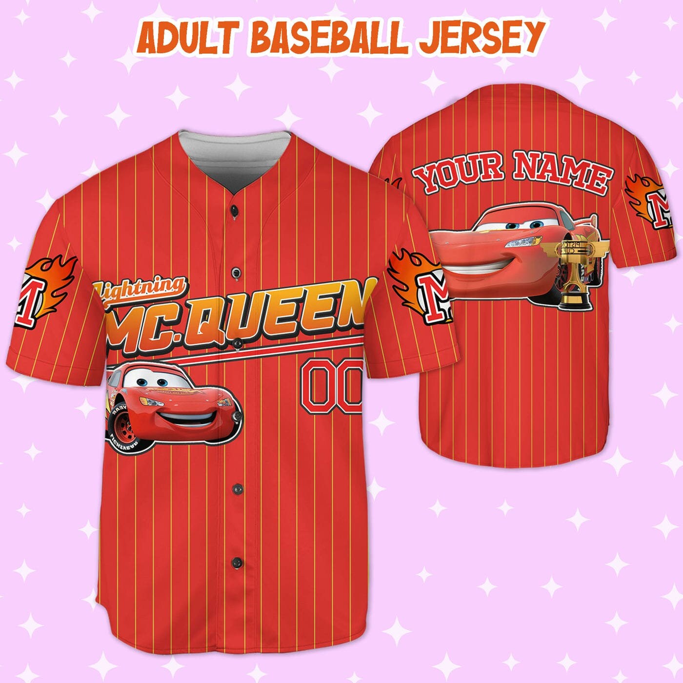 Custom Mcqueen Car Jersey, Custom Name Disney Jersey, Lightning Mcqueen ...