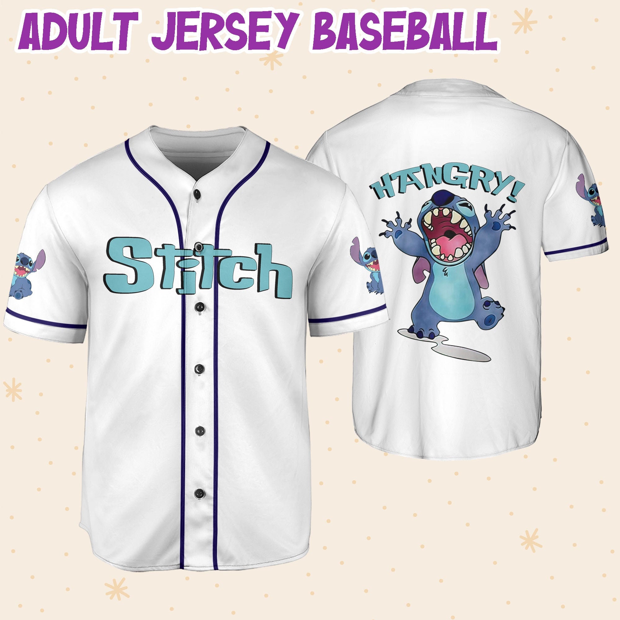 Hangry Cute Stitch Disney Baseball Jersey sold by Mentor Lorilyn | SKU ...