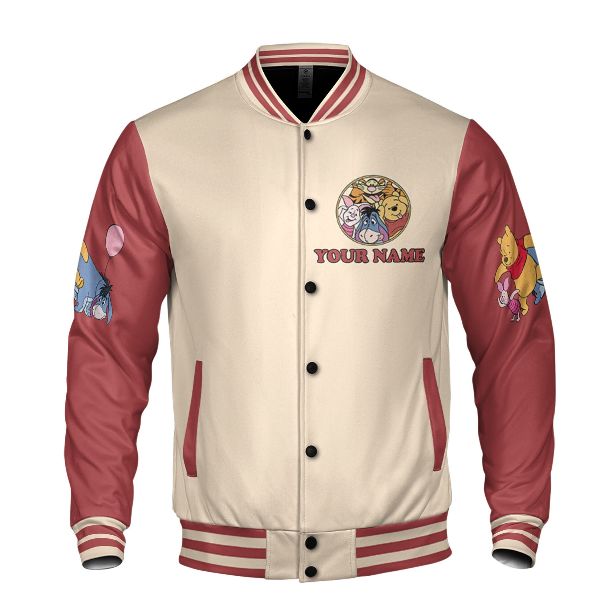 Personalized Winnie The Pooh And Co Baseball Jacket sold by ...