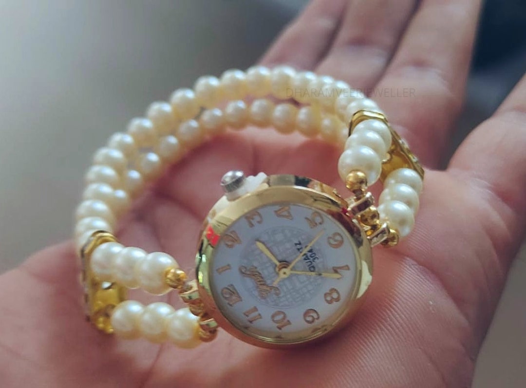 White Freshwater Pearl Bracelet Watch Beaded Bracelet Watch Women's Watch Women's for Gift ...