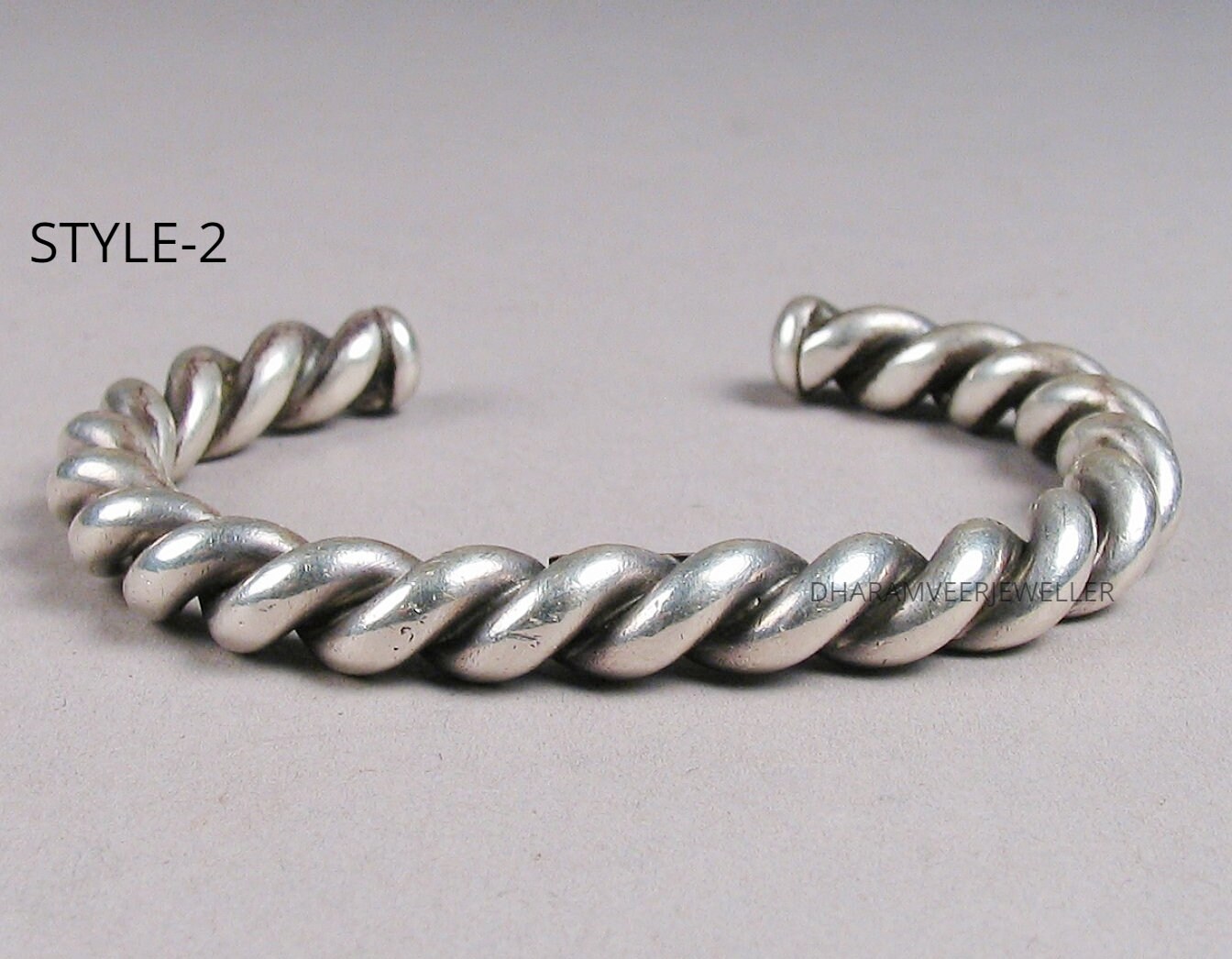 Solid 925 Sterling Silver Braided Bangle Bracelet, Cuff Bracelets ...