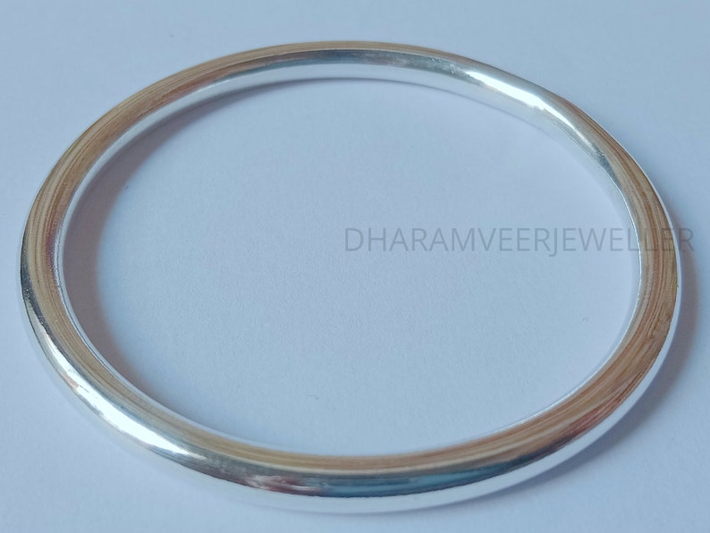 Solid Plain Round Bangles Bracelets, 925 Sterling Silver Heavy Bangles ...