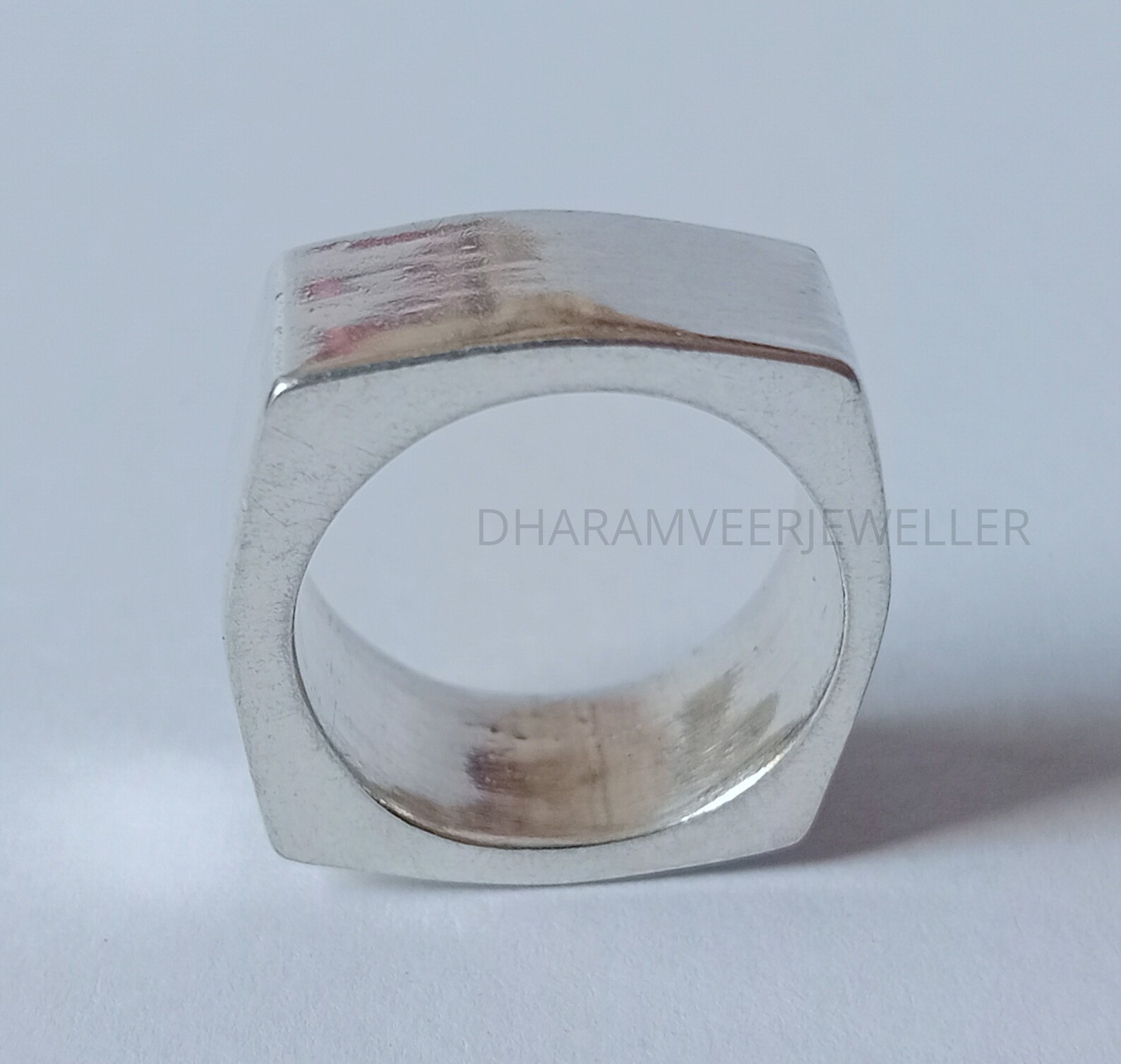 Solid Square Nut Bolt Ring, 925 Sterling Silver Ring, Heavy Wide Band ...