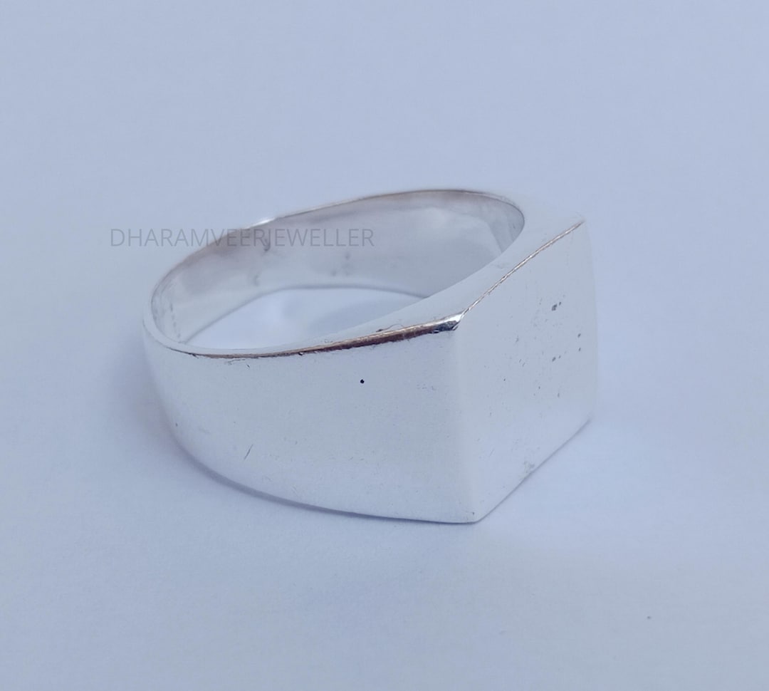 Handmade Sterling Silver Square Signet Ring - Statement Ring for Men - Etsy