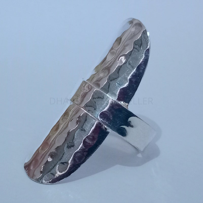 Long Silver Ring - Etsy