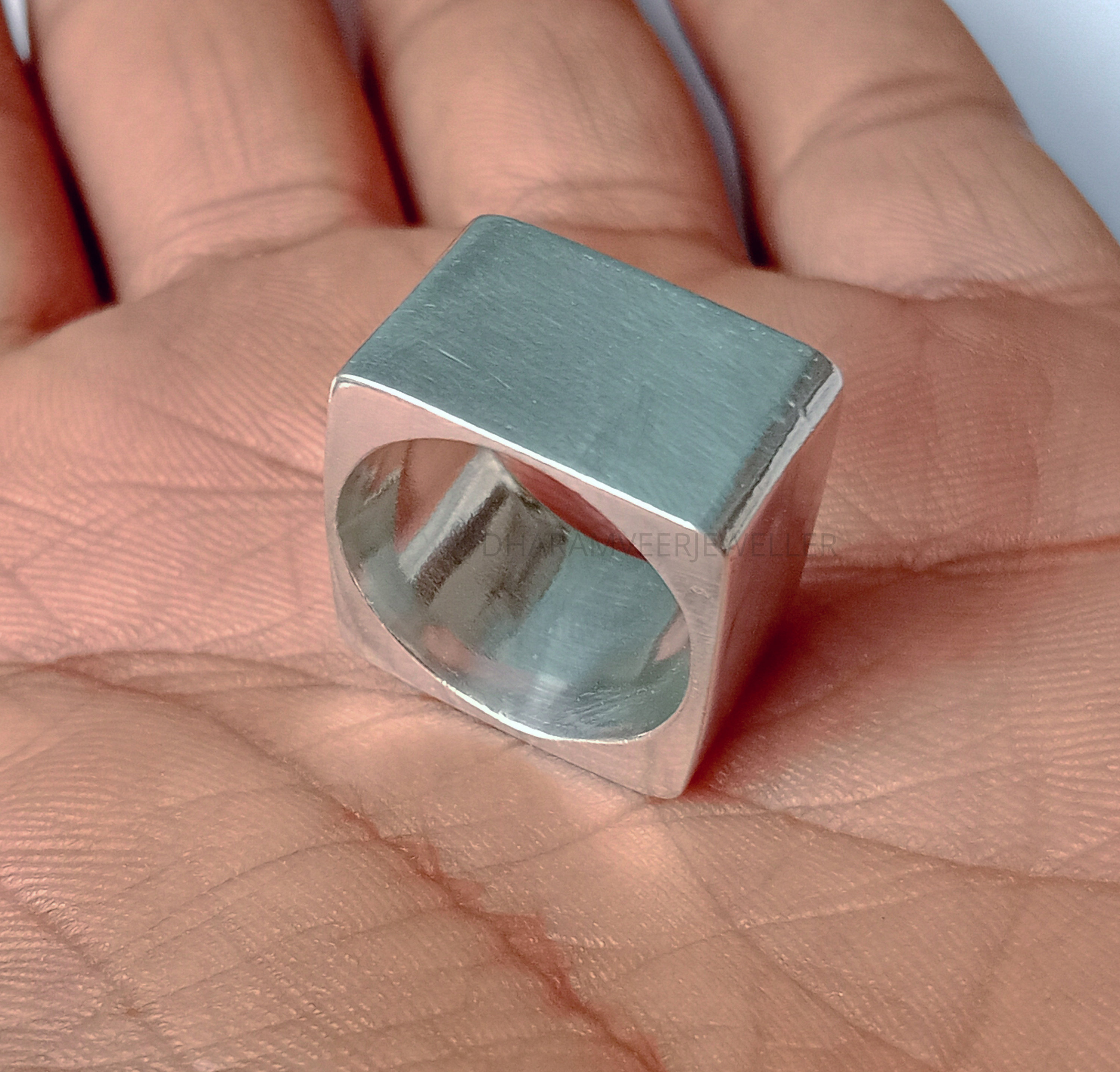 Solid Sterling Silver Ring, Square Ring, Geometric Ring, Chunky Silver ...